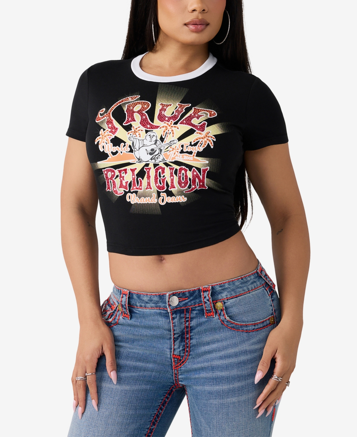 Click here for True Religion Womens Crystal Heritage Baby T-Shirt... prices