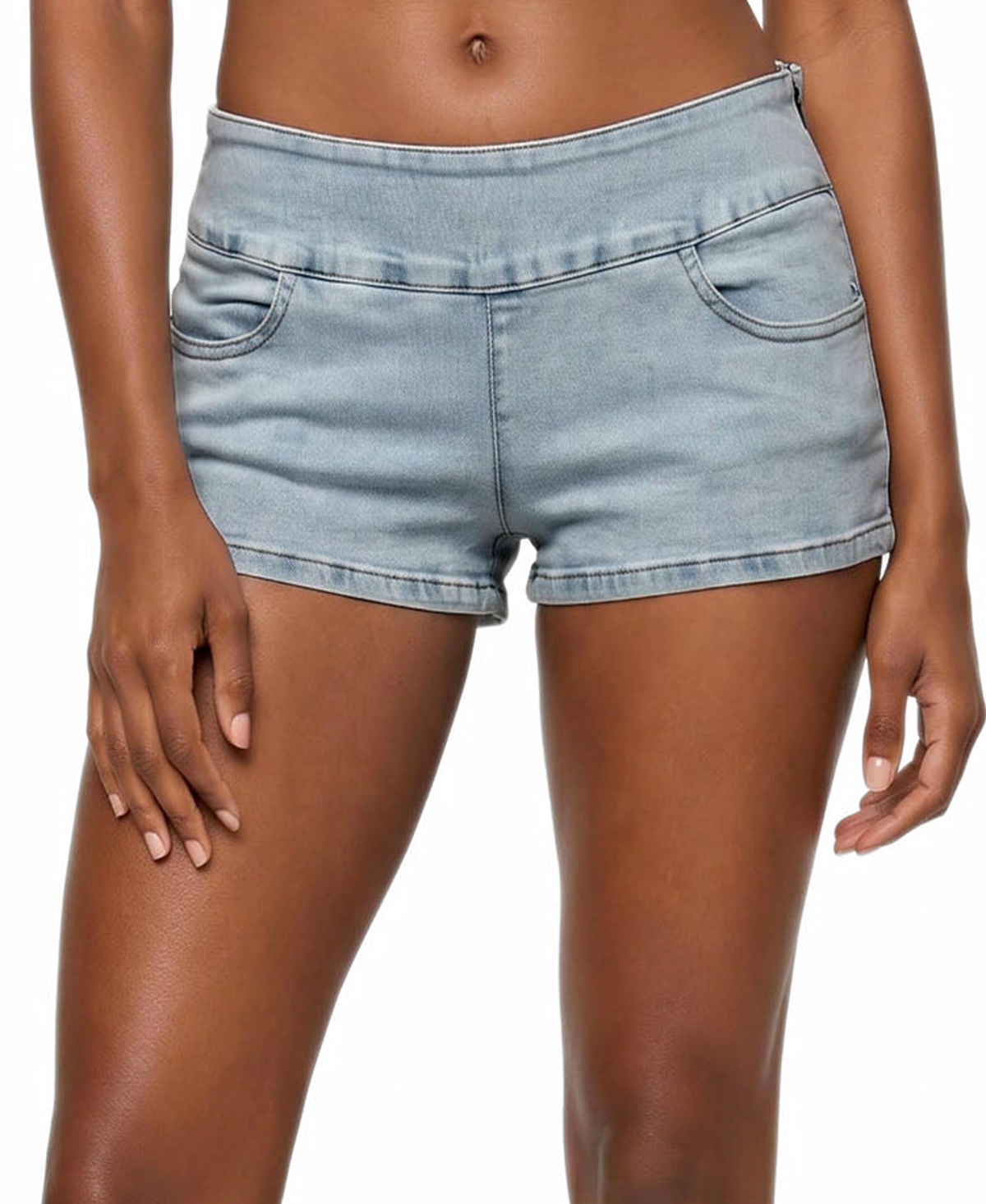 Click here for Edikted Womens Zaida Stretchy Denim Micro Shorts -... prices