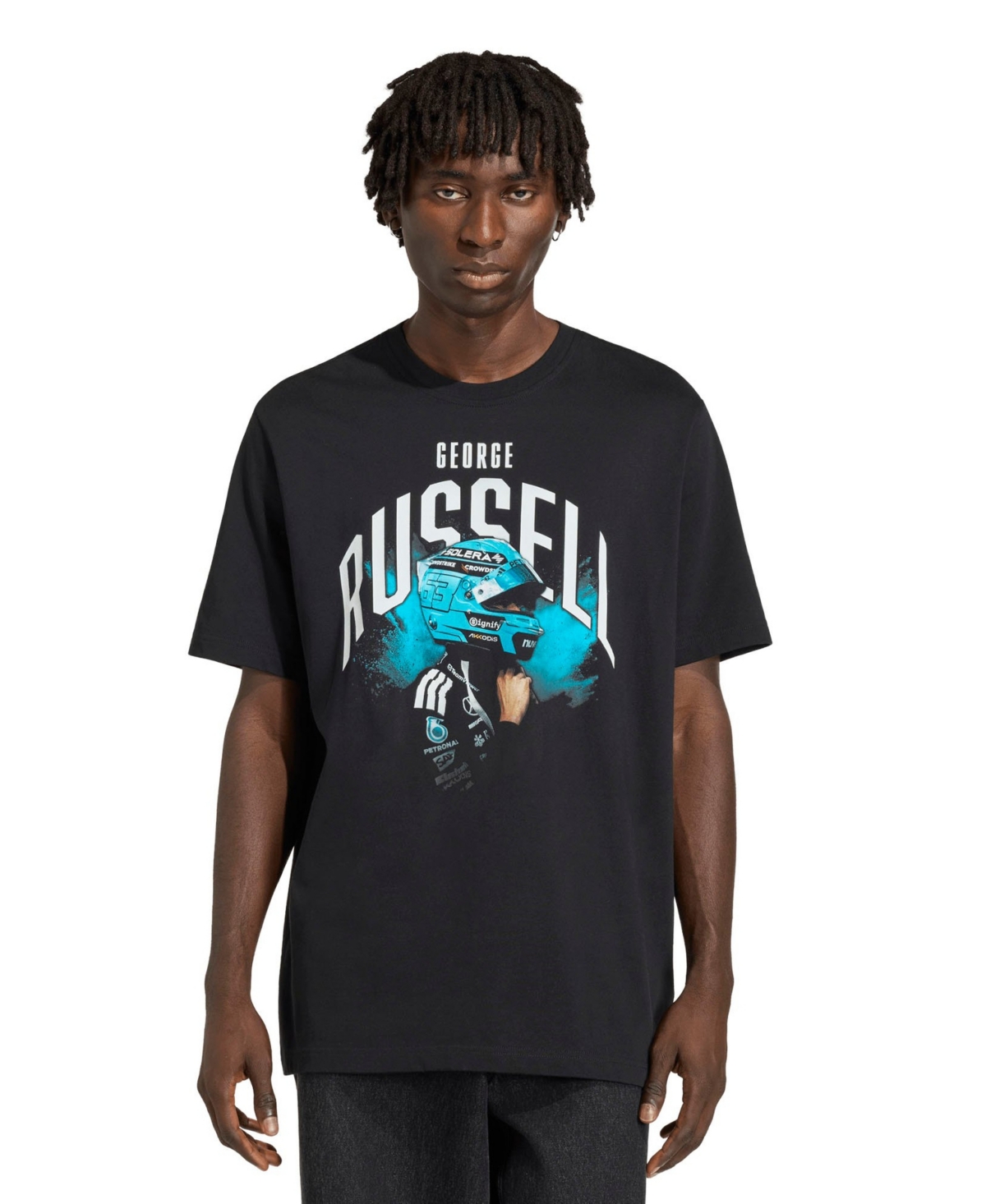 Click here for Adidas Mens George Russell Black Mercedes-amg Petr... prices