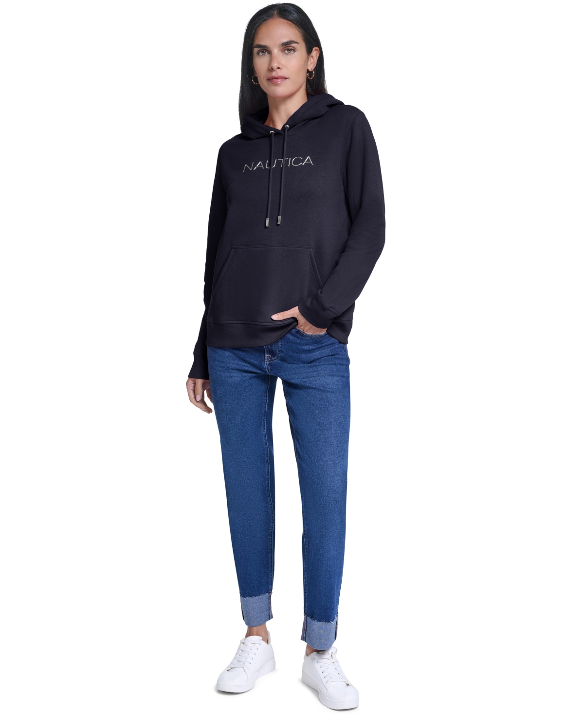 Click here for Nautica Womens Logo Graphic Fleece Hoodie - Night... prices