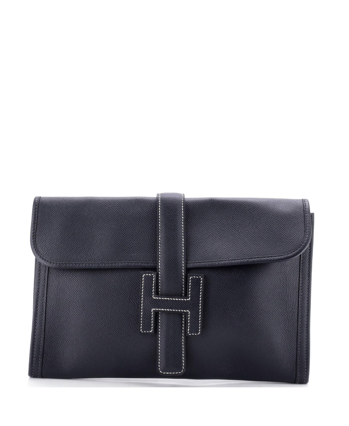 Click here for Pre-Owned Hermes Pm Jige Clutch Epsom - Blue prices