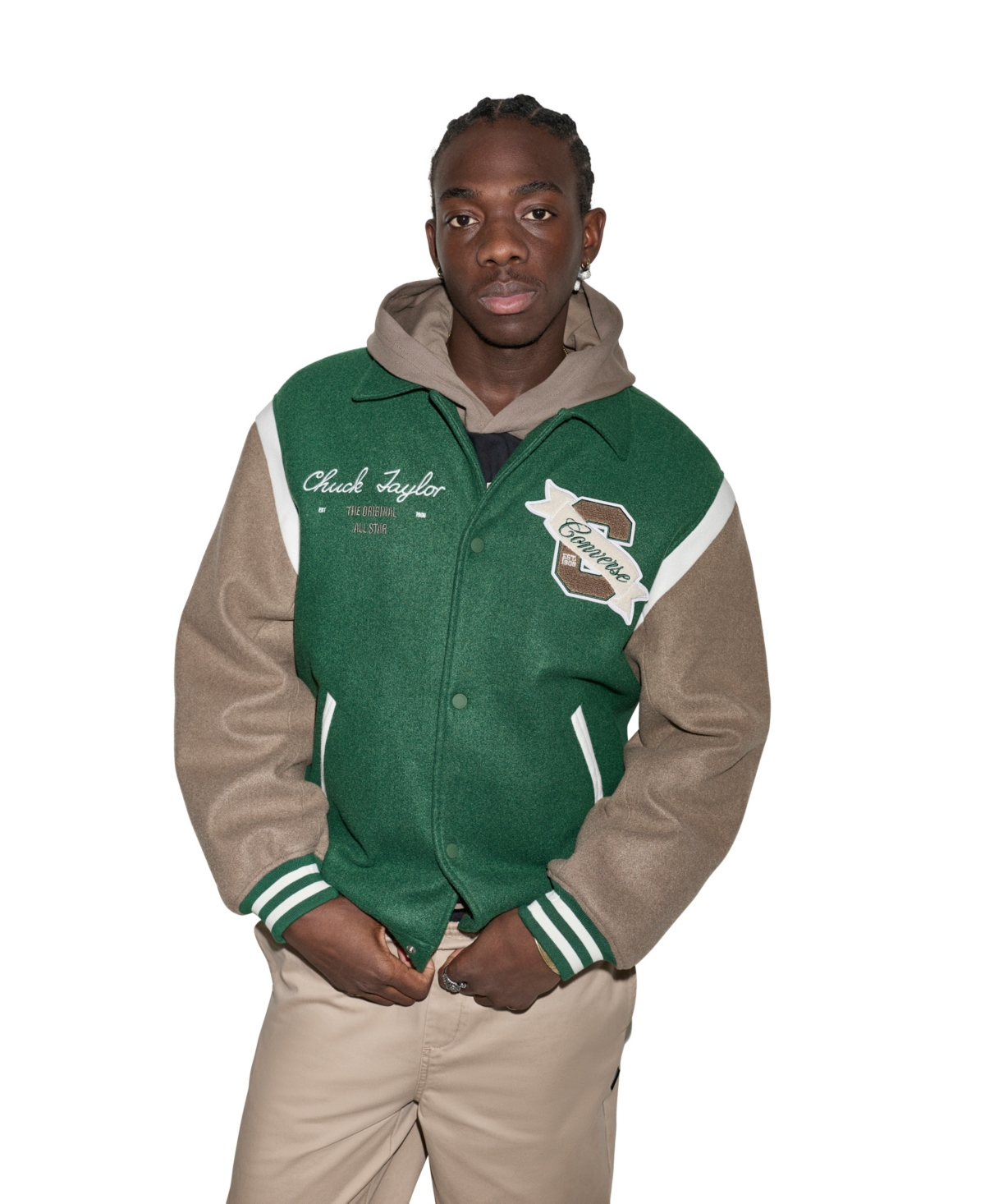 Click here for Converse Mens Letterman Varsity Jacket - Creeping... prices