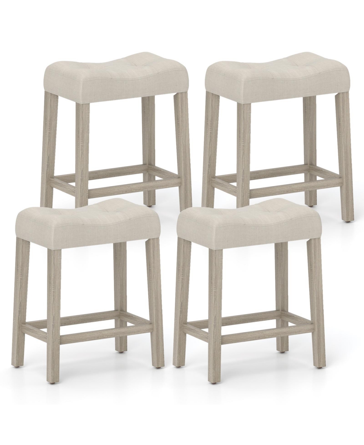 Click here for Mecale Set of 4 Upholstered Counter-Height Bar Sto... prices