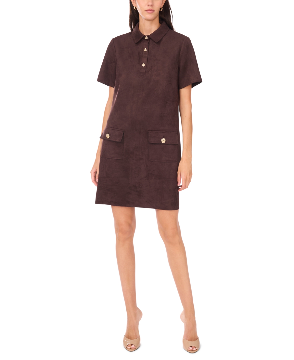 Click here for Msk Petite Scuba Crepe Collared Short-Sleeve Shift... prices