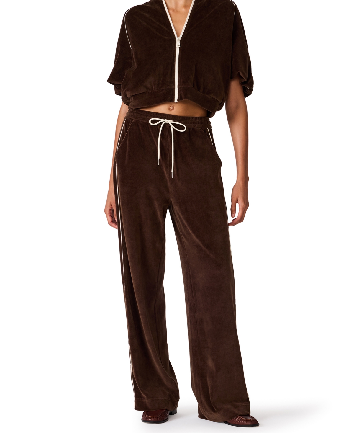 Click here for Steve Madden Womens Velour Wide-Leg Pull-On Track... prices