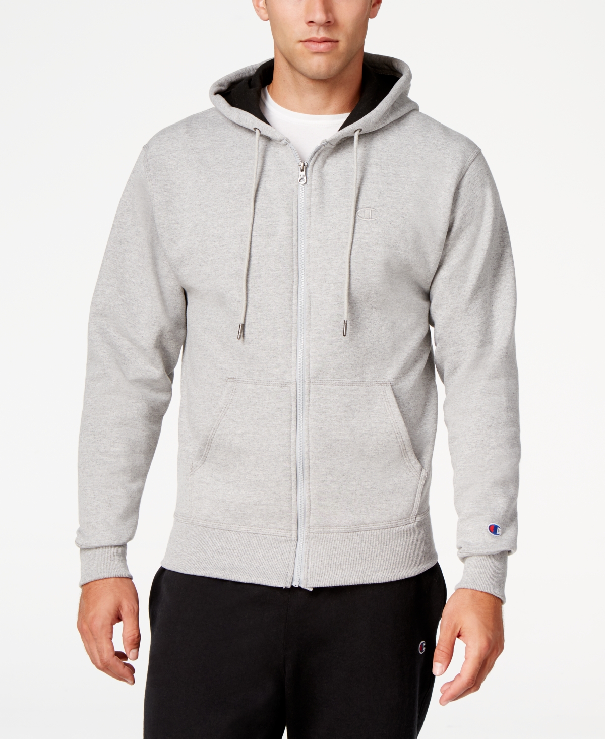 Click here for Champion Mens Powerblend Fleece Zip Hoodie - Oxfor... prices