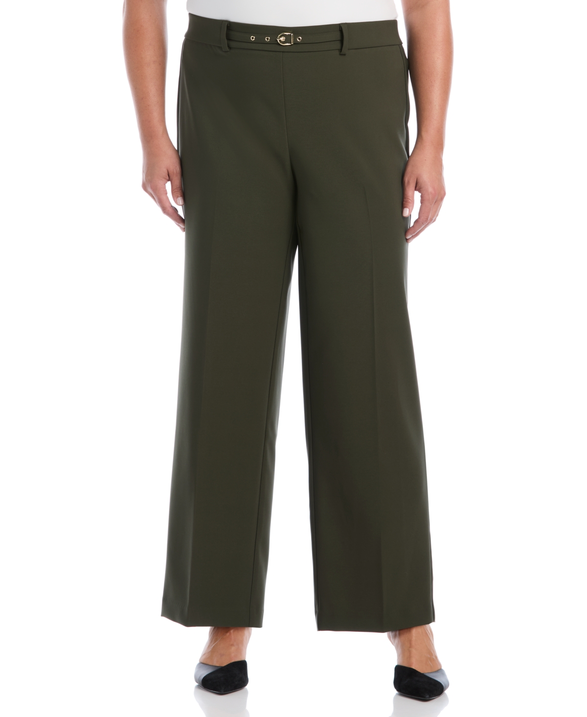 Click here for Rafaella Plus Size Wide-Leg Pull-On Mid-Rise Pants... prices