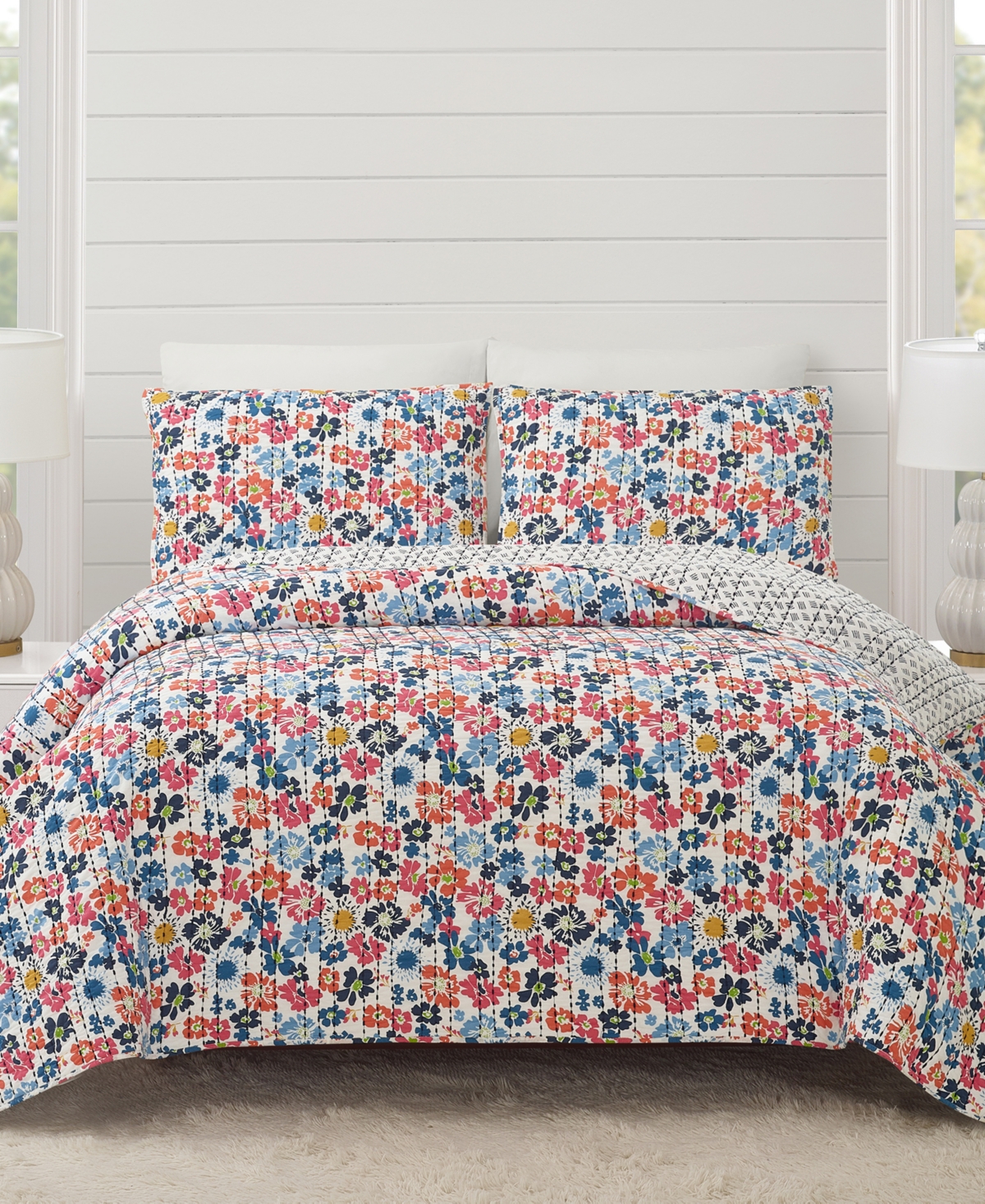 Click here for Modern Heirloom Blossom Reversible Cotton 3-Piece... prices