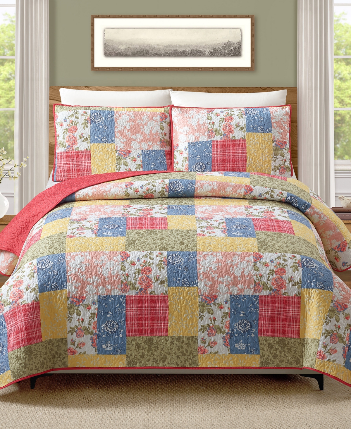 Click here for Modern Heirloom Farmhouse Florals Reversible 2-Pie... prices