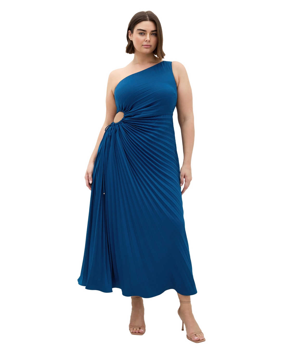Click here for City Chic Plus Size Aliza One Shoulder Pleat Maxi... prices