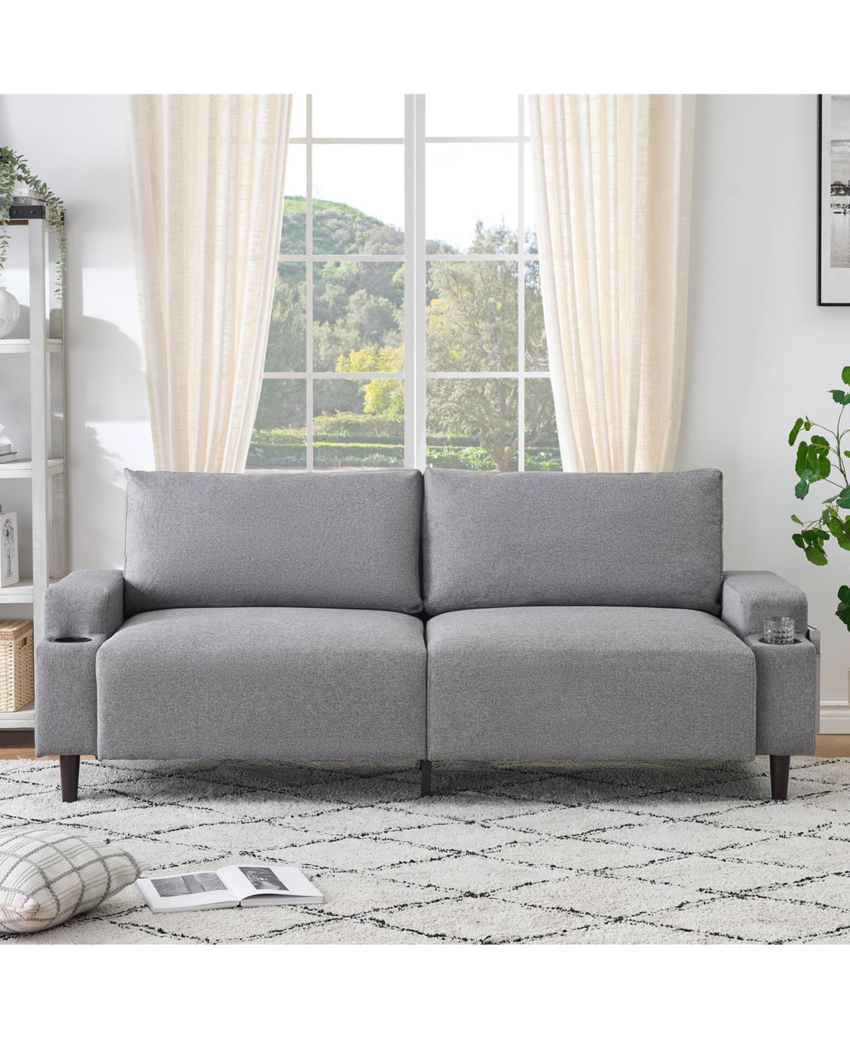 Click here for homfan 80.7 Modern Fabric Recliner Sofa with Stora... prices