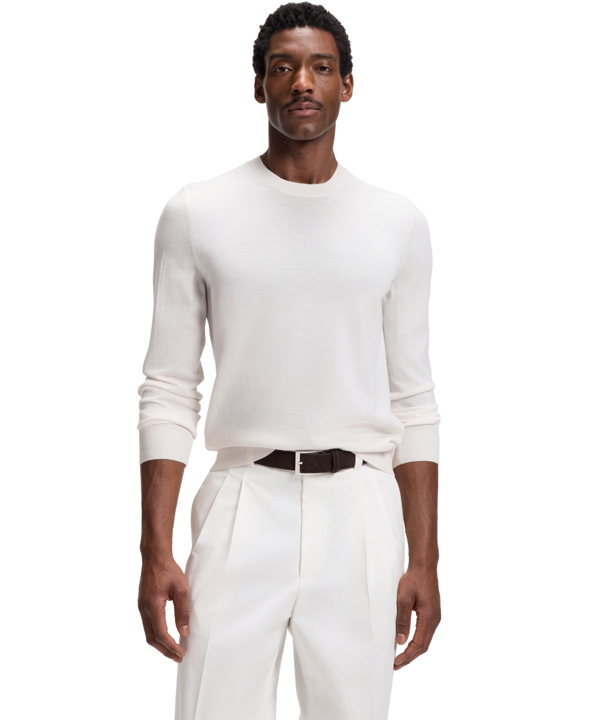Click here for Boss by Hugo Boss Mens Merino-Wool Regular-Fit Swe... prices
