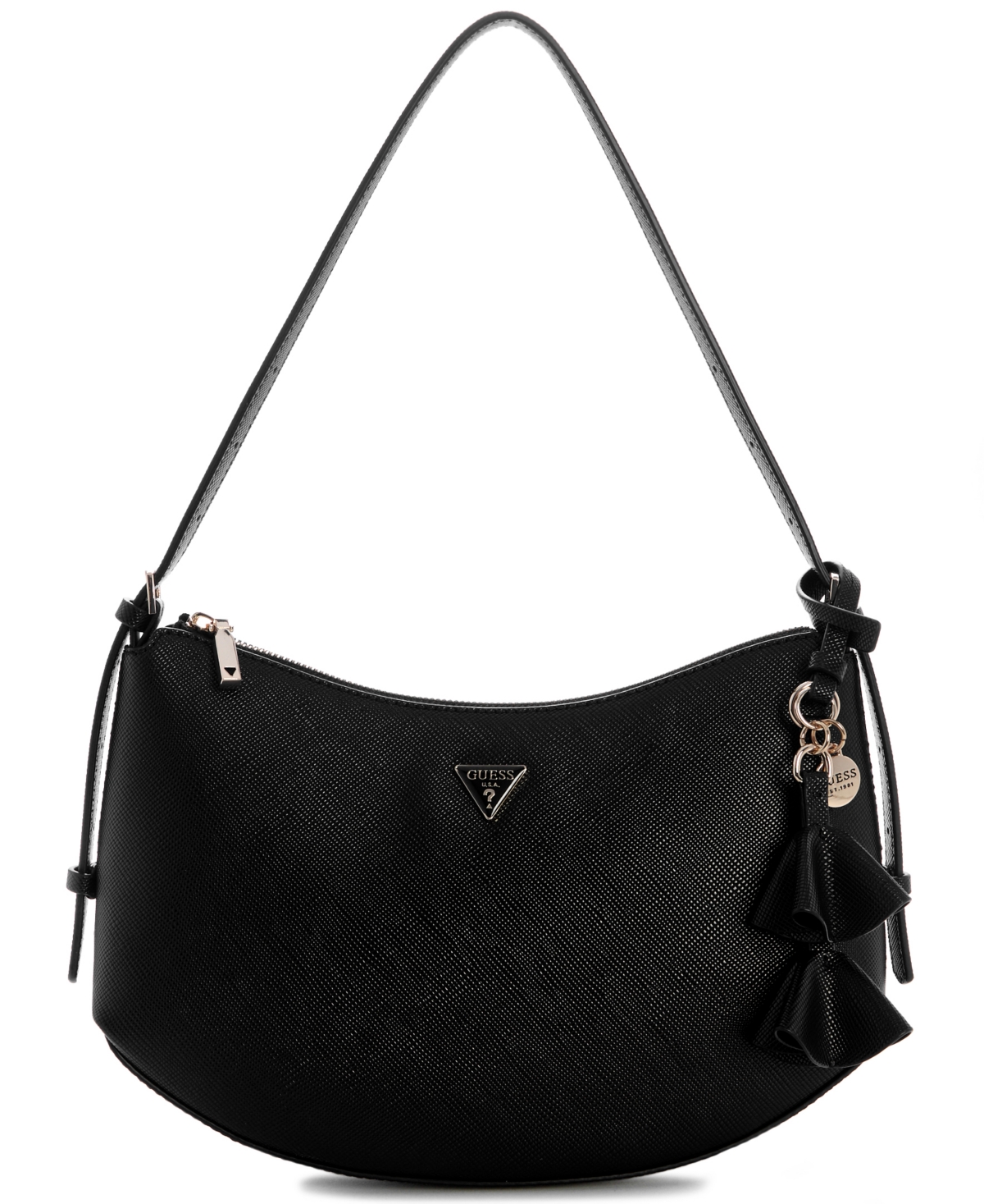 Click here for Guess Danielle Small Zip-Top Shoulder Handbag - Bl... prices