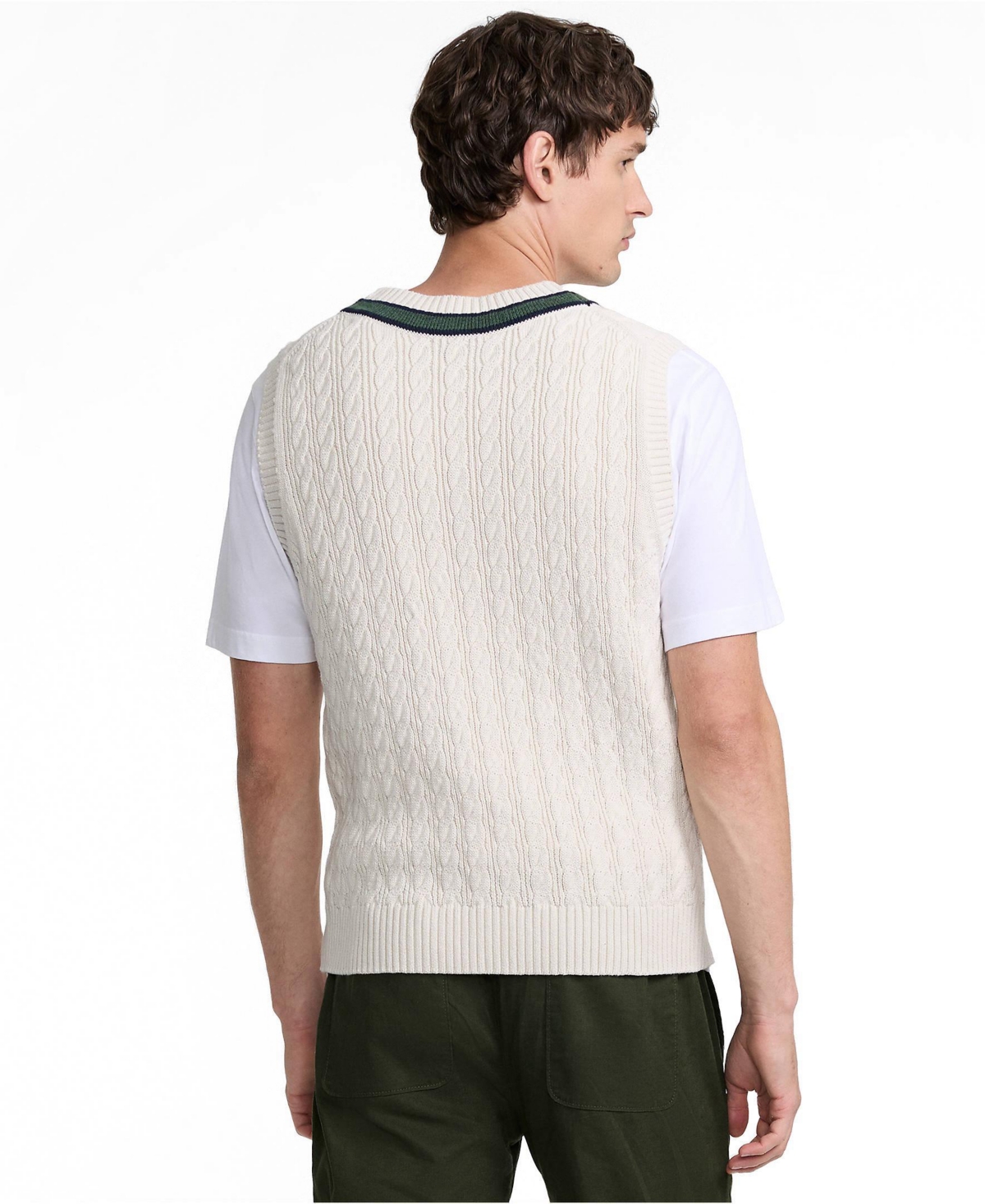 Click here for Lands End Mens Drifter Cricket Vest - Ivory latte prices