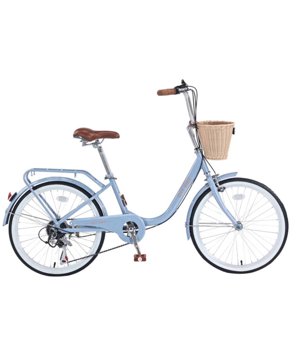 Click here for ECHTPeak 7 Speed City Bike With Basket   Steel Fra... prices