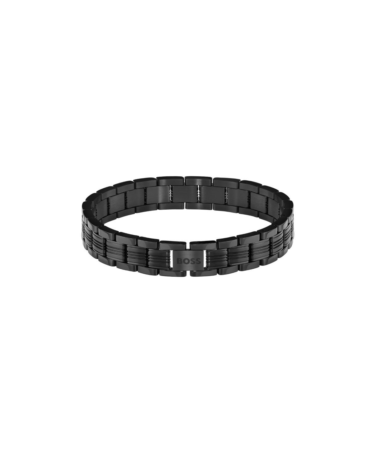 Click here for Hugo Boss Mens Boss Emblem Ionic Plated Black Stee... prices