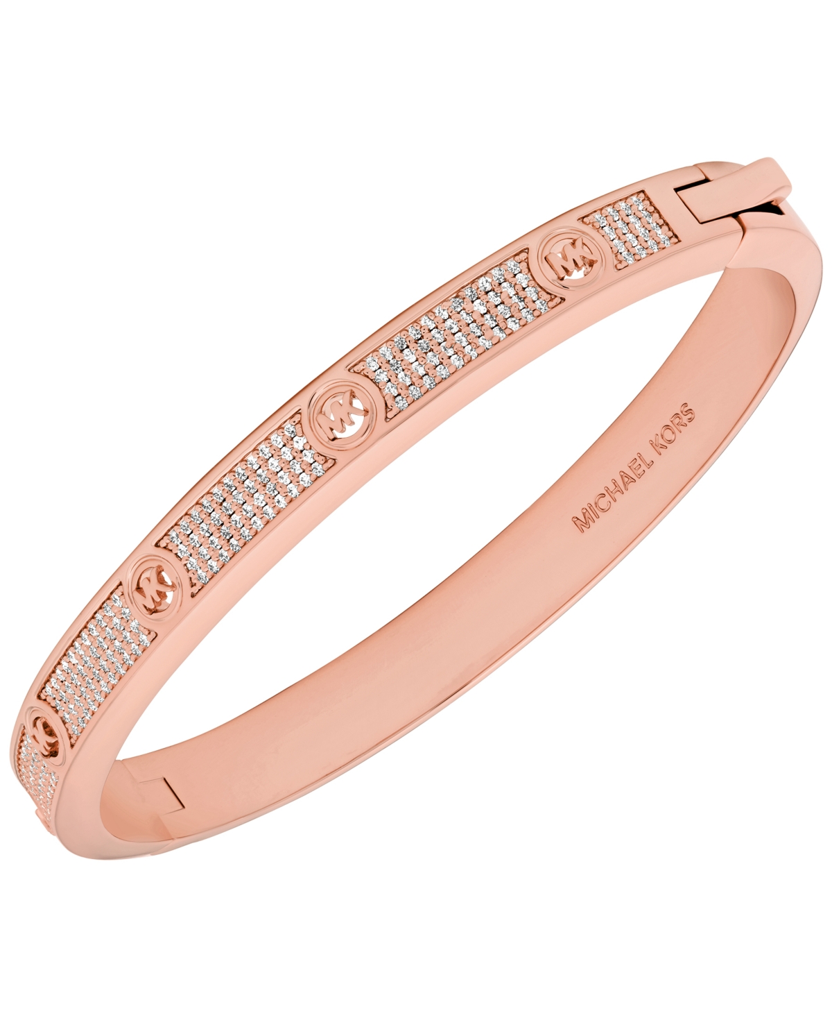 Click here for Michael Kors Pave Logo Bangle Bracelet - Rose Gold prices
