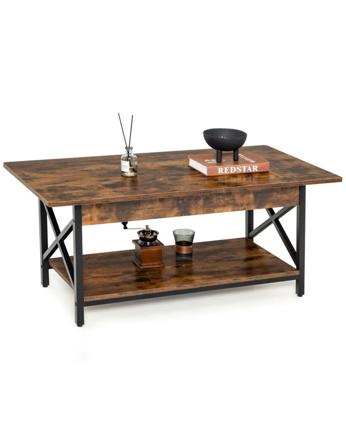 Click here for Gouun 44 Inch Industrial Rectangular Coffee Table... prices