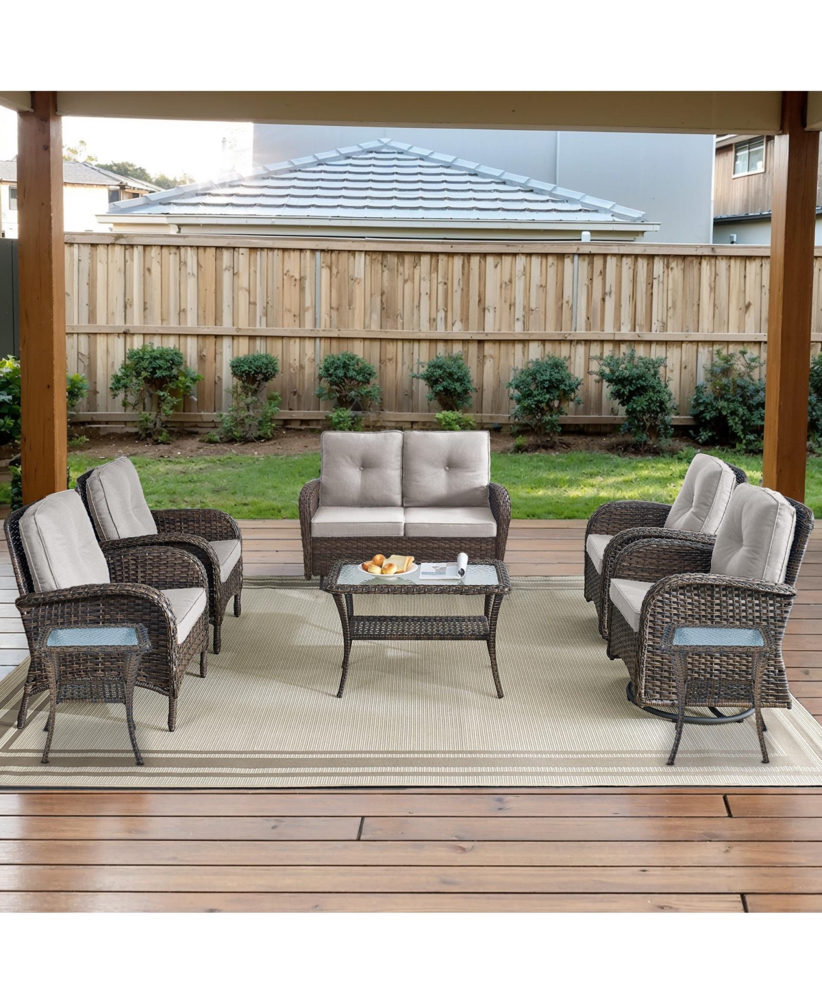 Click here for Bellefurn 8-Piece All-Weather Outdoor Wicker Famil... prices