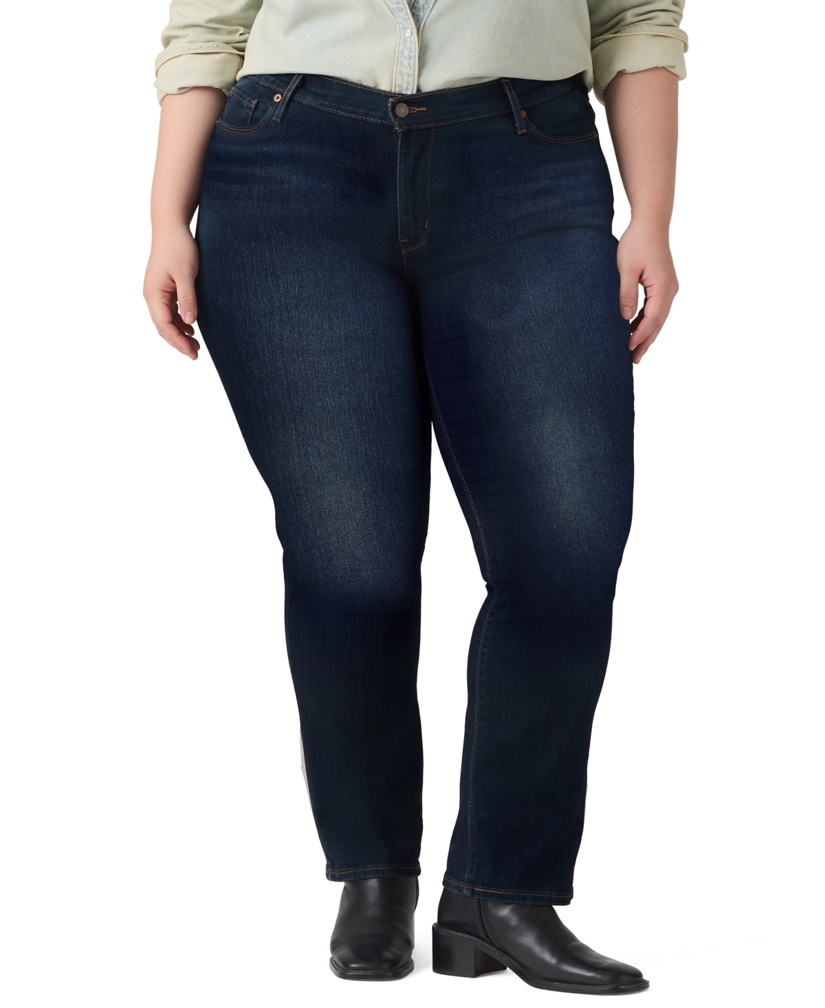 Click here for Levis Plus Size Classic Straight Mid-Rise Stretch... prices