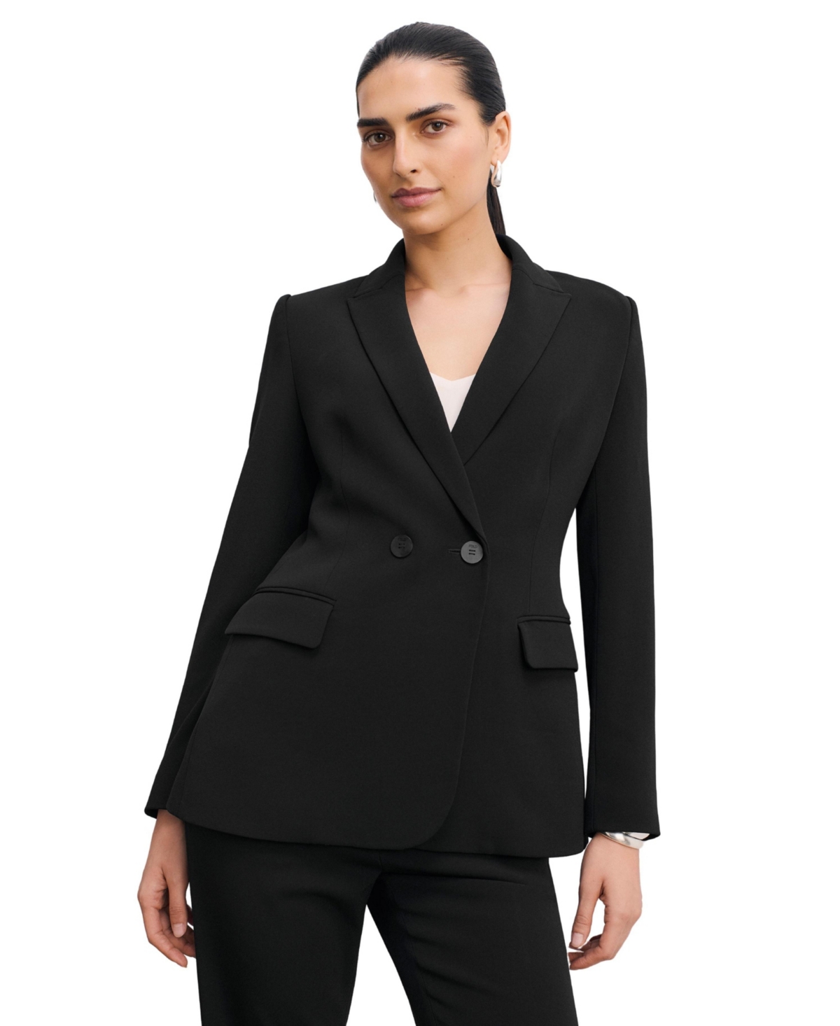 Click here for The Fold Womens Double-Breasted Tailored Blazer -... prices