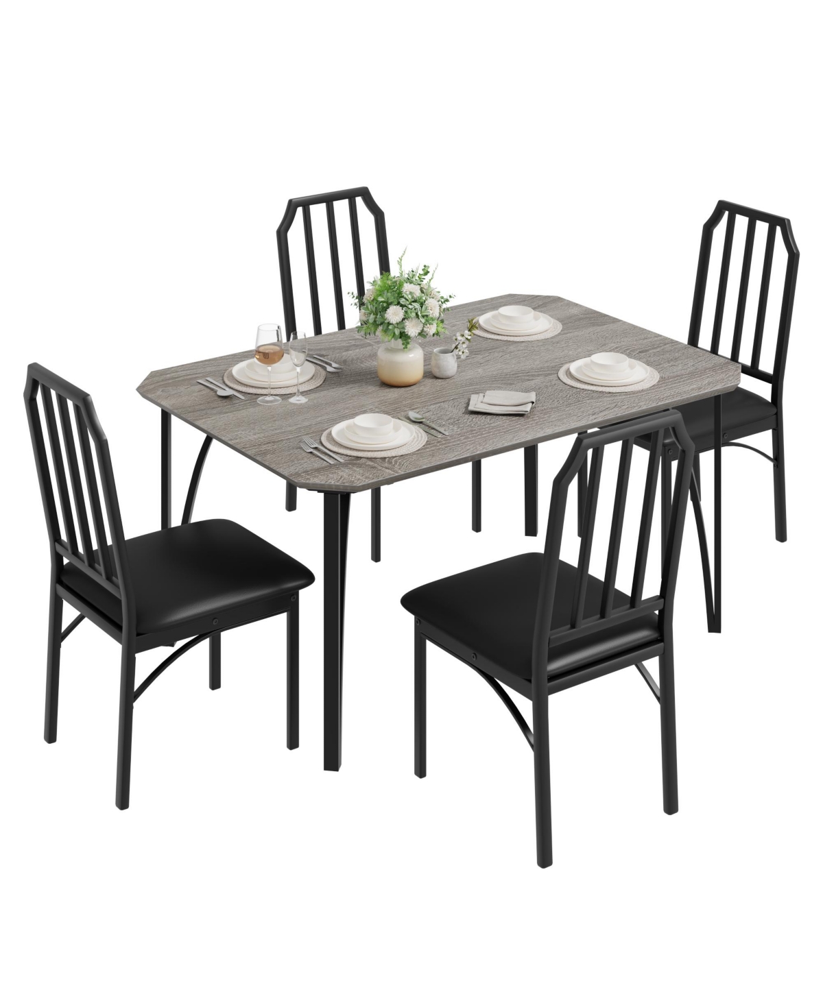 Click here for Space-Saving 5-Piece Dining Table Set - Modern Cha... prices