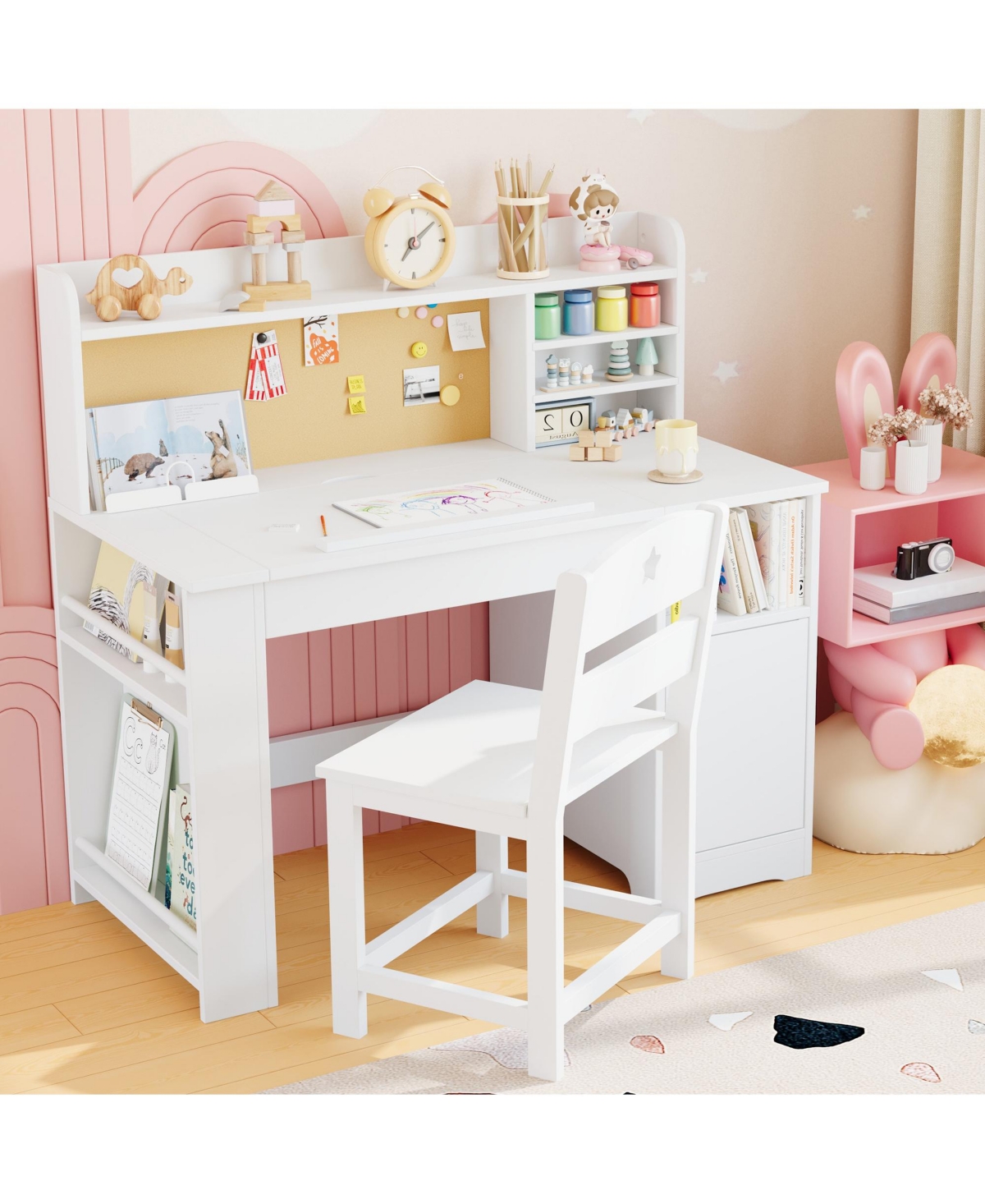 Click here for homfan Kids Study Desk and Chair Set with Storage... prices