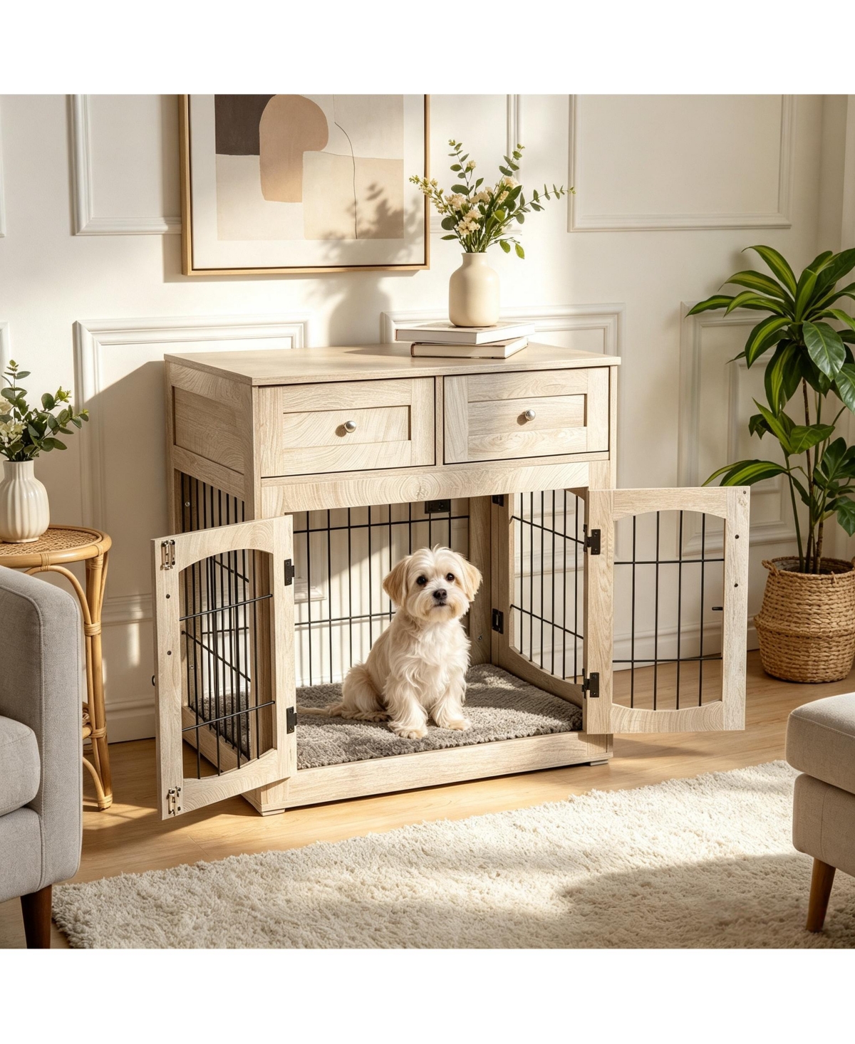 Click here for Medium/Large Engineered Wood Dog Crate Furniture... prices