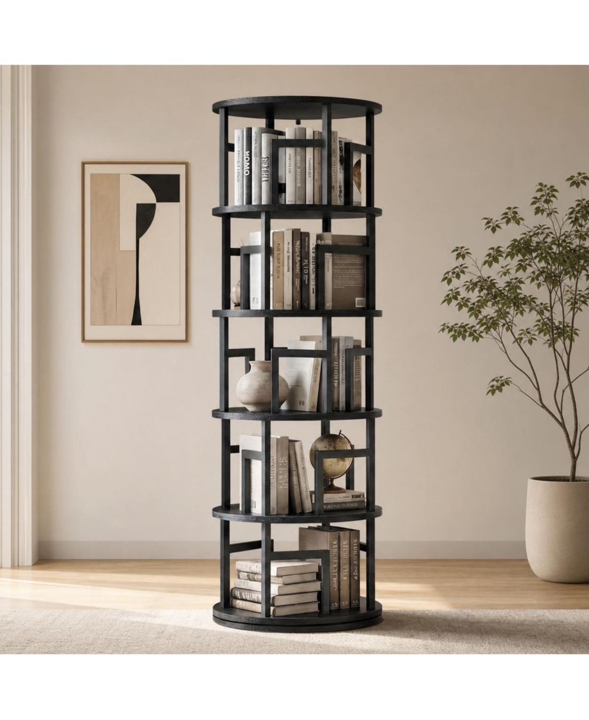 Click here for Corner Rotating Bookshelf Tower - 5-Tier Spinning... prices