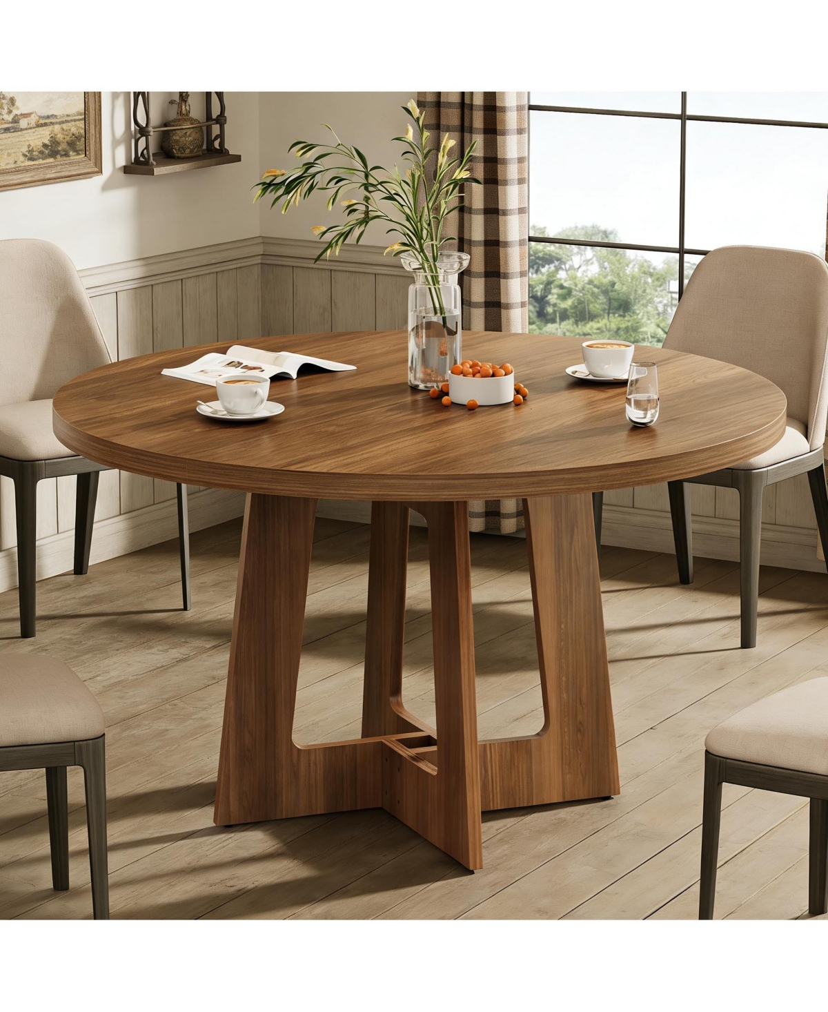 Click here for Dining Table for 4  43 in. Rustic Round Kitchen Ta... prices
