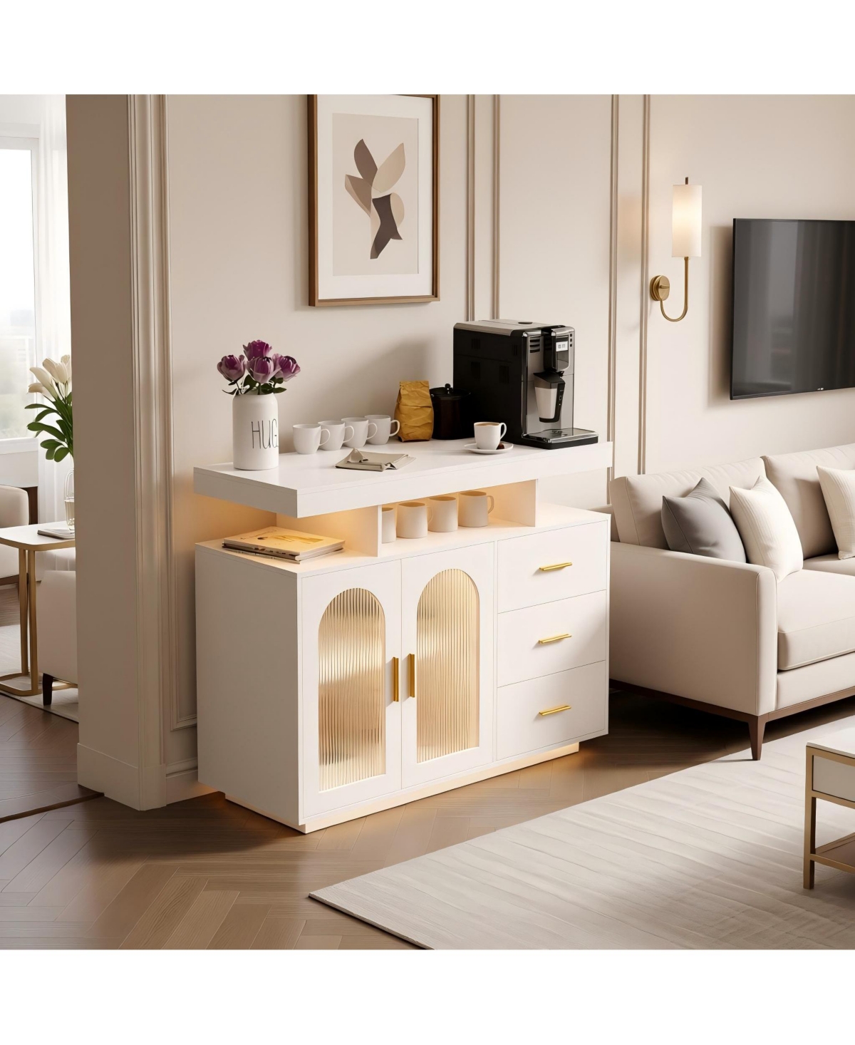 Click here for 55 x 16 x 42 in 3 Door 3 Drawer Sideboard Buffet C... prices