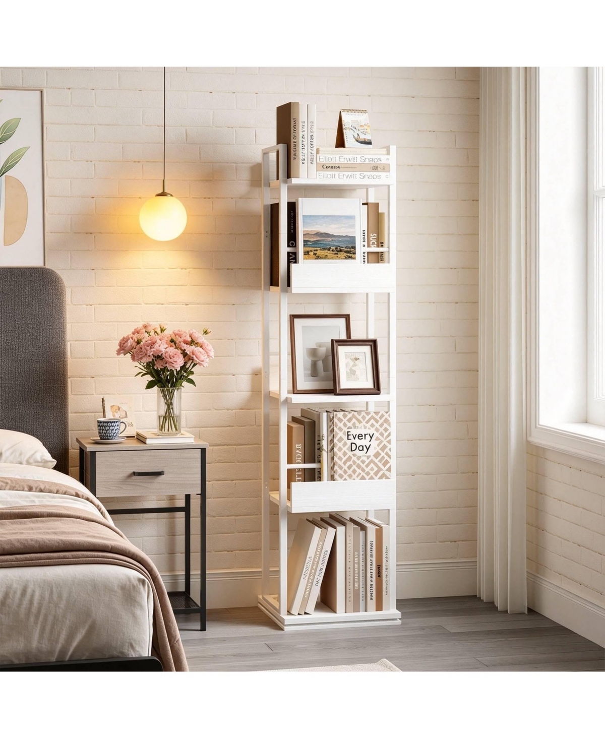 Click here for homfan 5-Tier Corner Bookshelf  360-Degree Rotatin... prices