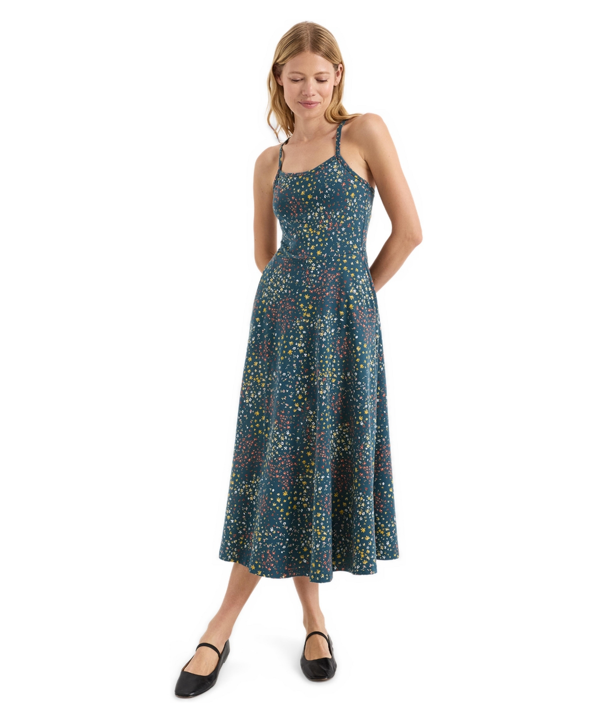 Click here for Pact Womens Fit and Flare Midi Dress Made With Org... prices