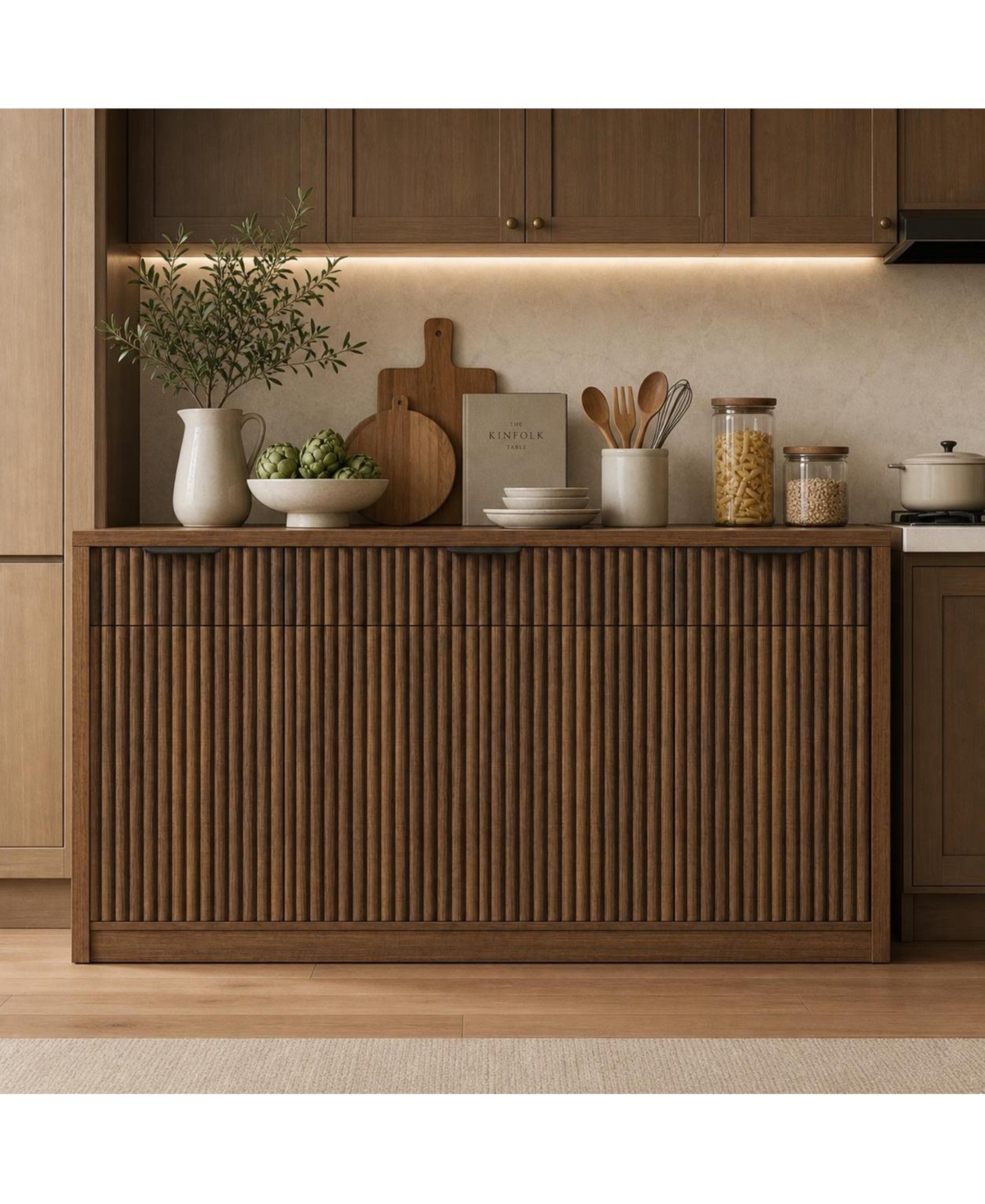 Click here for Buffet Sideboard Cabinet - Modern Fluted Storage w... prices
