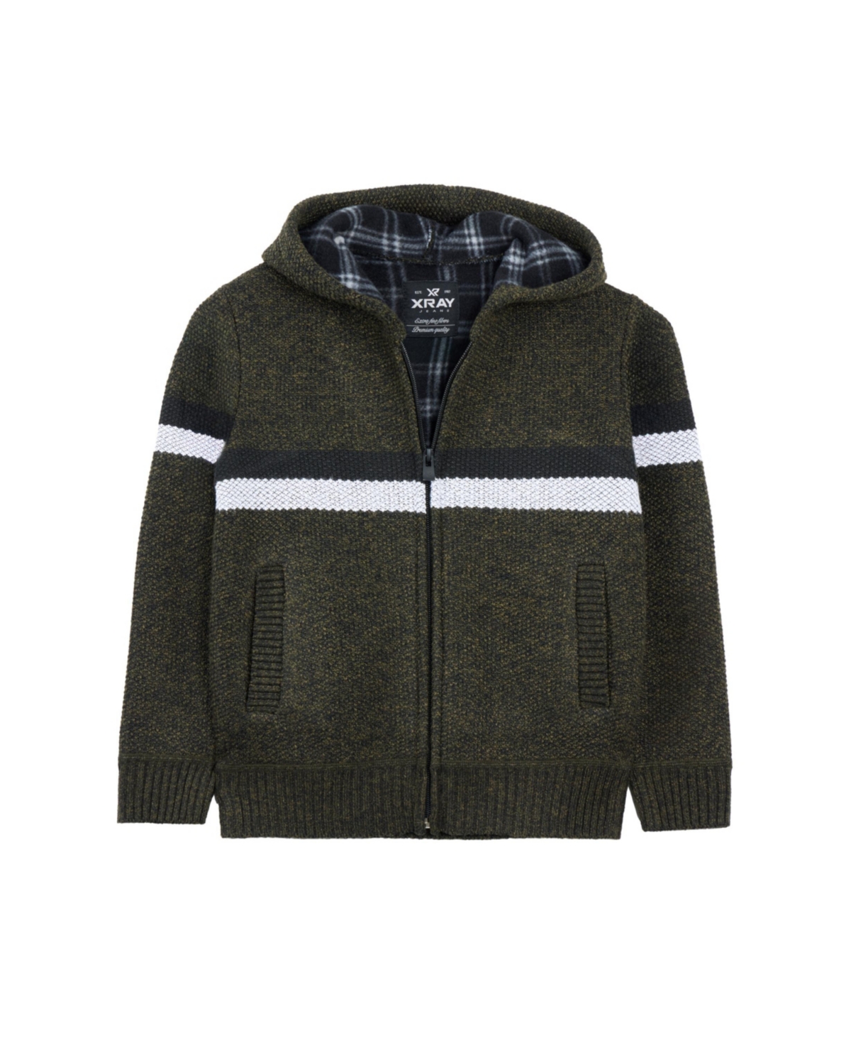 Click here for Xray Boys Fleece Lined Full Zip Hooded Knit Sweate... prices