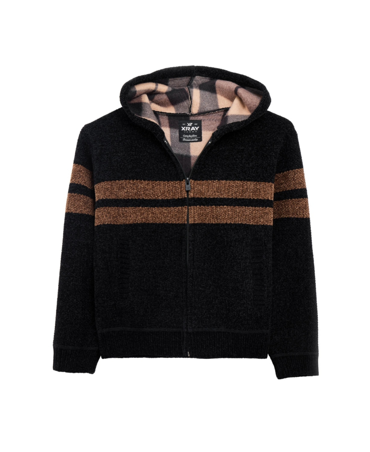 Click here for Xray Boys Size 4-18 Fleece Lined Full Zip Hooded C... prices