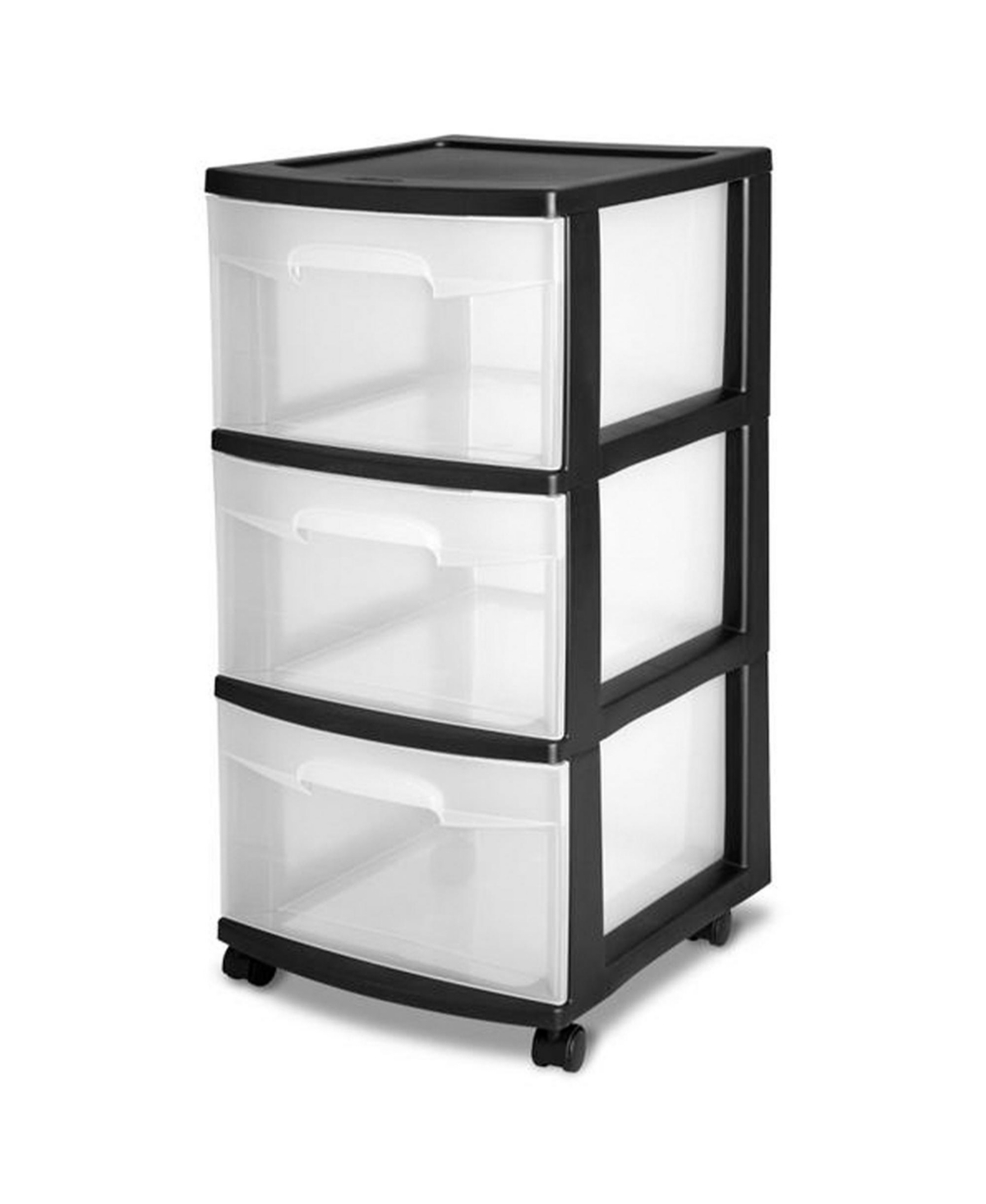 Click here for Sterilite 3-Drawer Storage Cart Clear Drawers Blac... prices