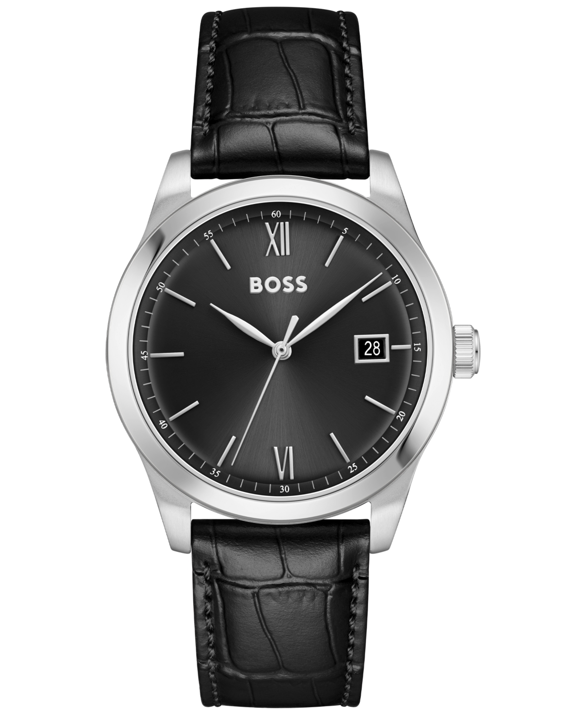 Click here for Hugo Boss Mens Langford Quartz Black Leather Watch... prices