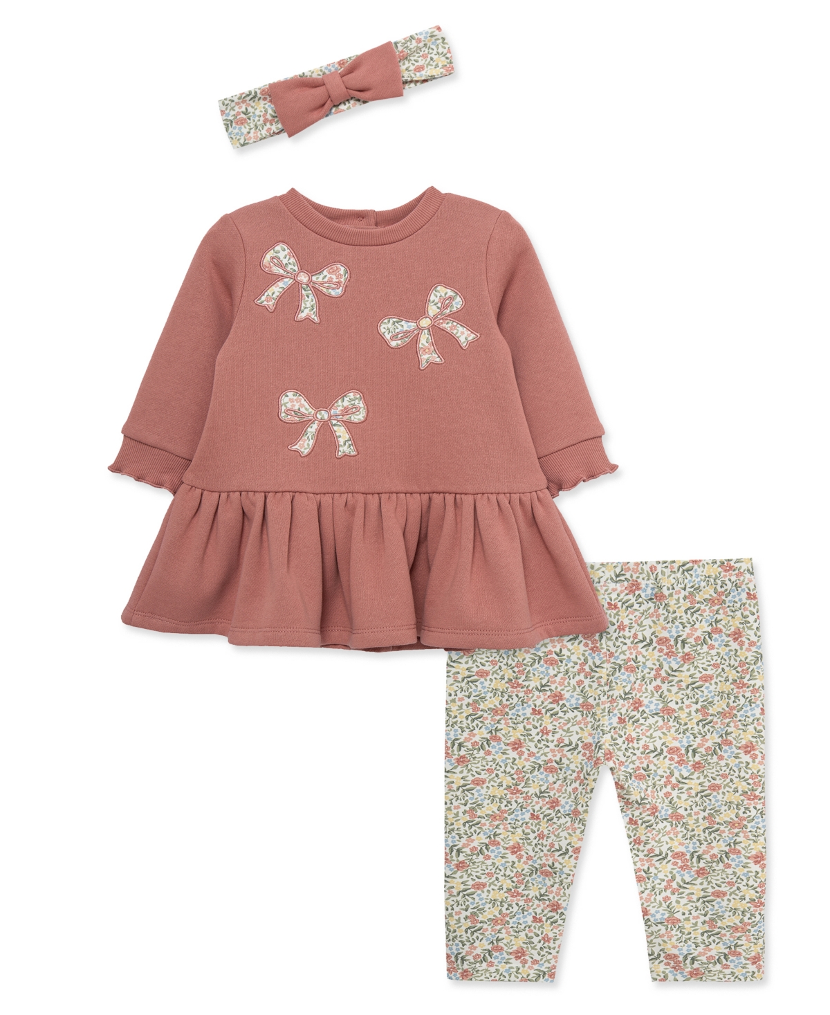 Click here for Little Me Baby Girls Embroidered Bow Sweatshirt Dr... prices