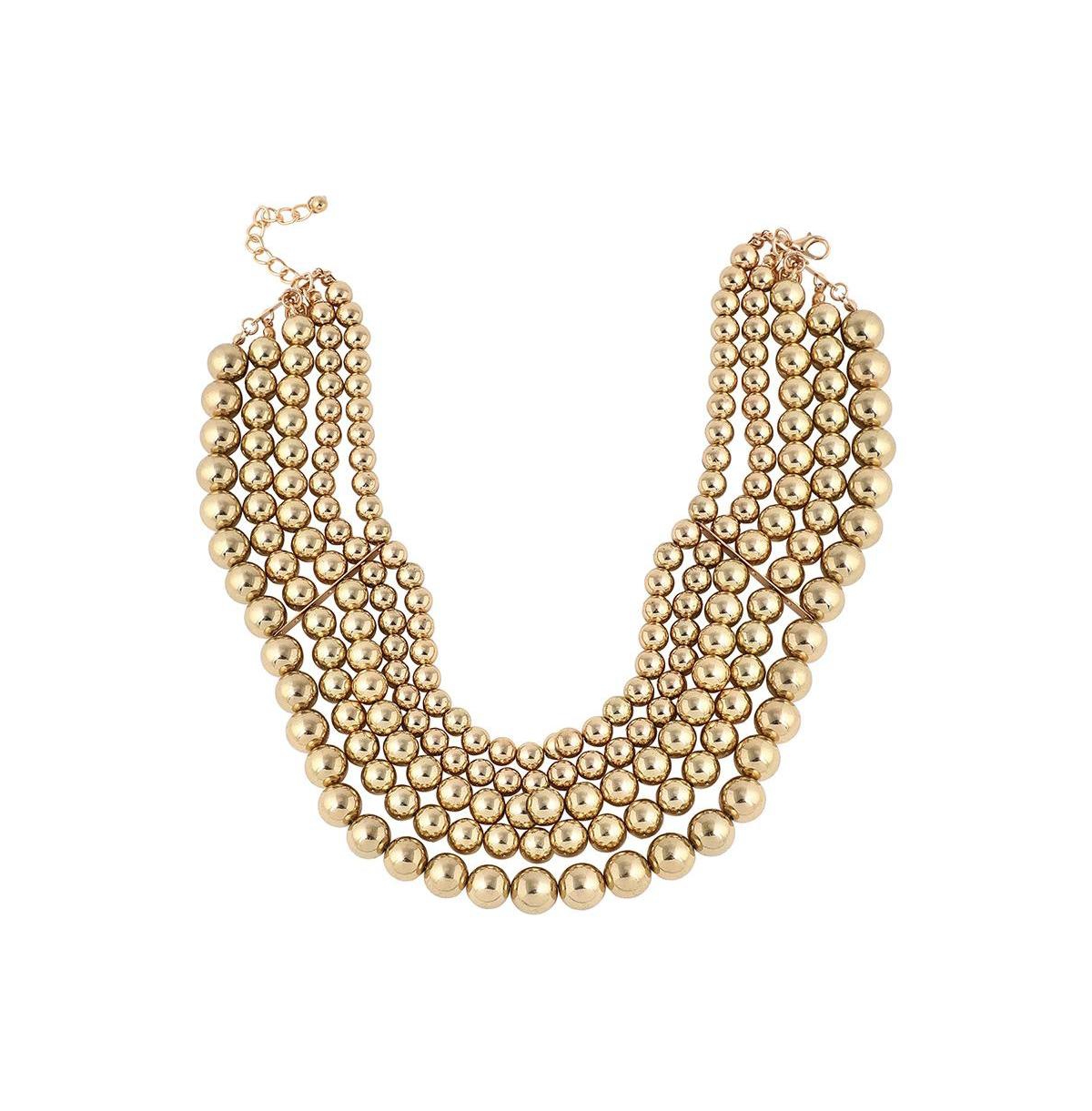 Click here for Sohi Womens Metallic Beaded Cluster Necklace - War... prices