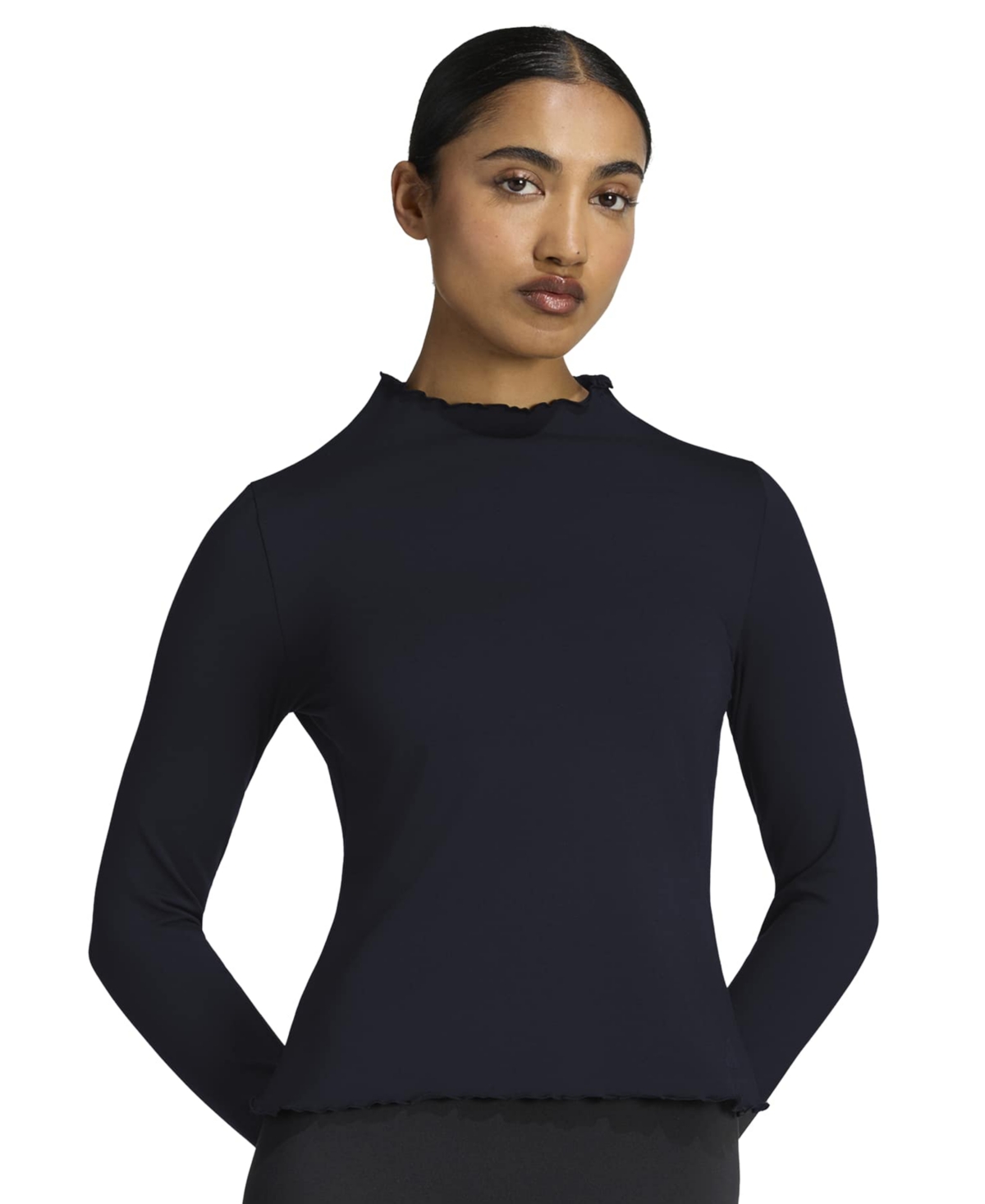 Click here for adidas Womens Long-Sleeve Funnel Neck Slim-Fit Shi... prices