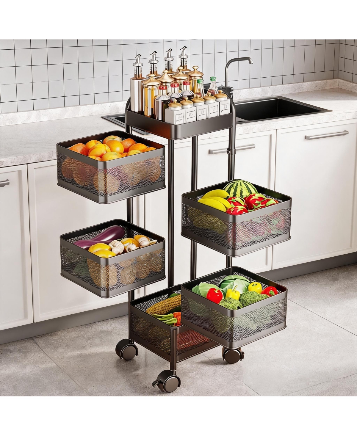 Click here for gaomon 5-Tier Thickened Carbon Steel Rotating Kitc... prices