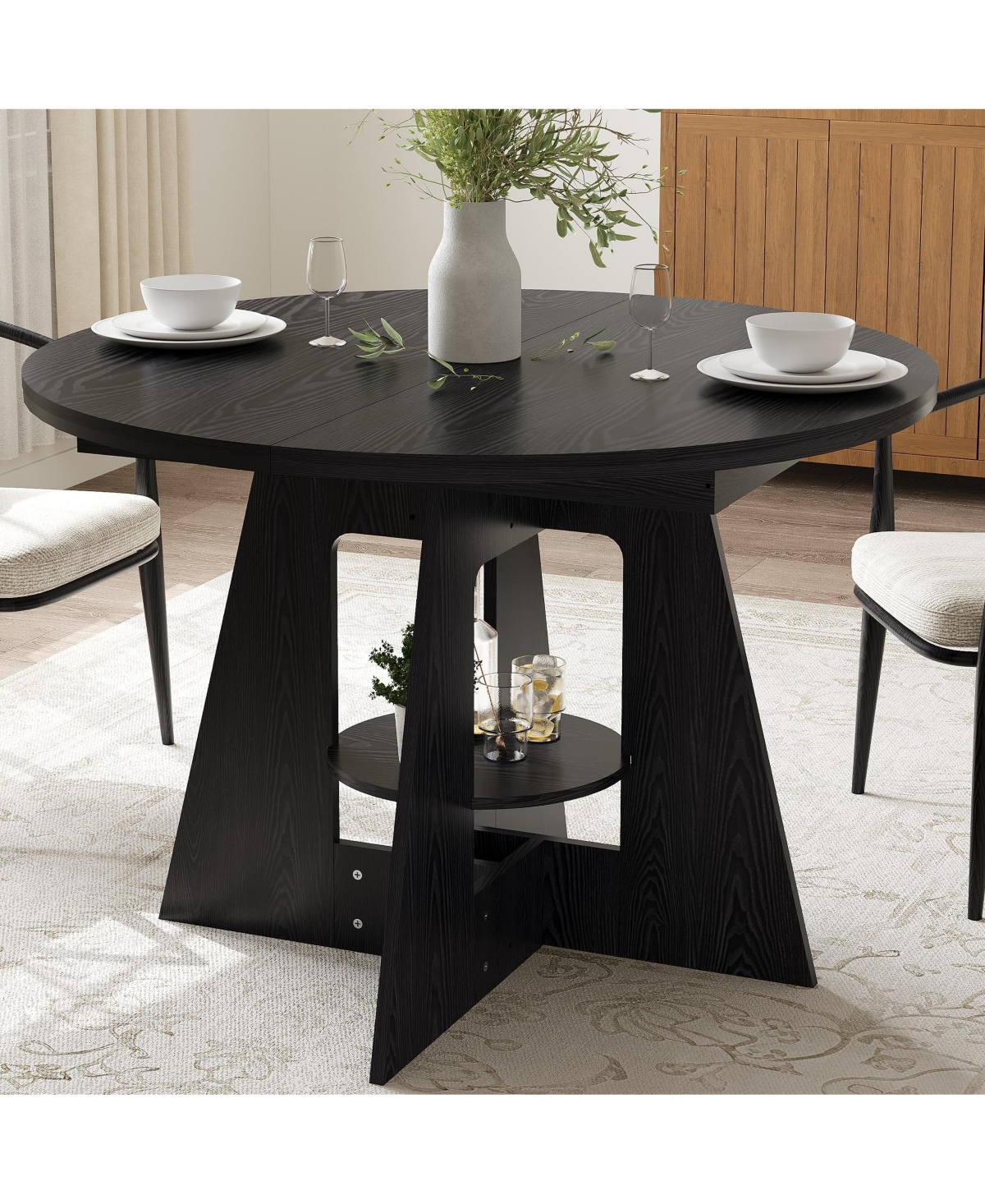 Click here for Round Dining Table with Lower Storage Rack  Kitche... prices