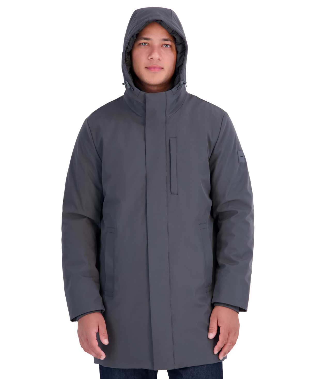 Click here for Calvin Klein Mens Hooded FlexTech Parka - Charcoal prices