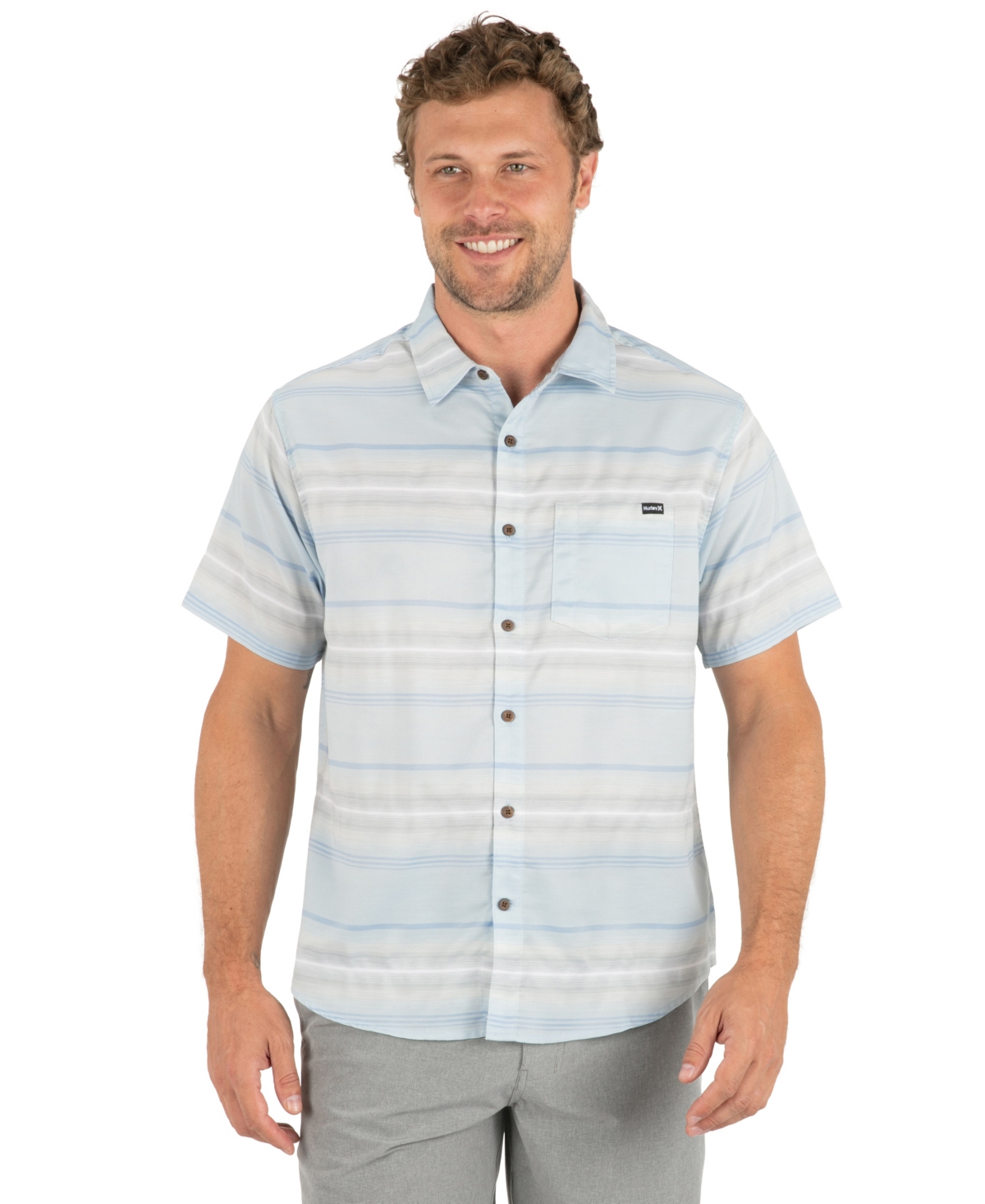 Click here for Hurley Mens Newport Stripe Regular-Fit Shirt - Mys... prices