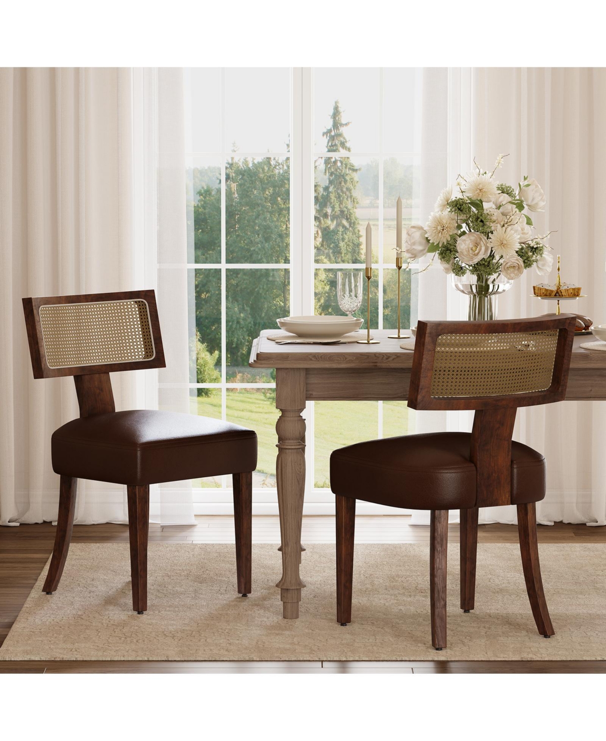 Click here for homfan Mid Century Modern Dining Chairs Set of 2 F... prices
