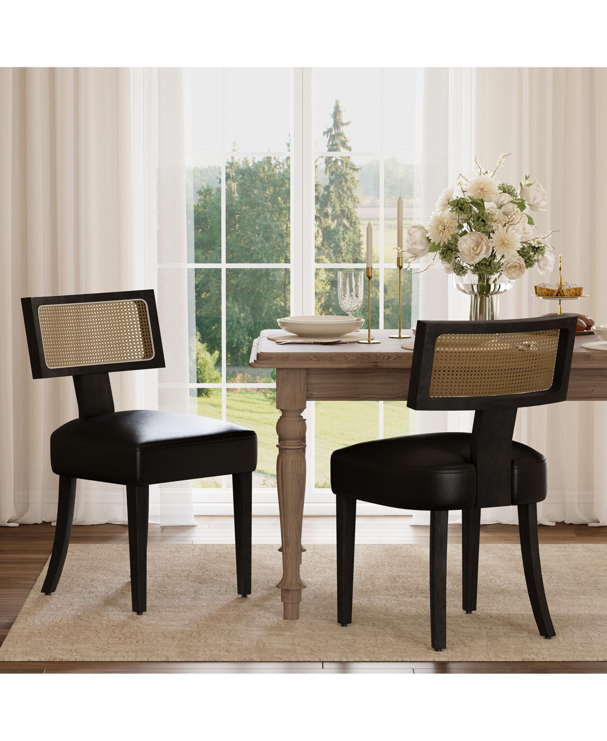 Click here for homfan Mid Century Modern Dining Chairs Set of 2 F... prices