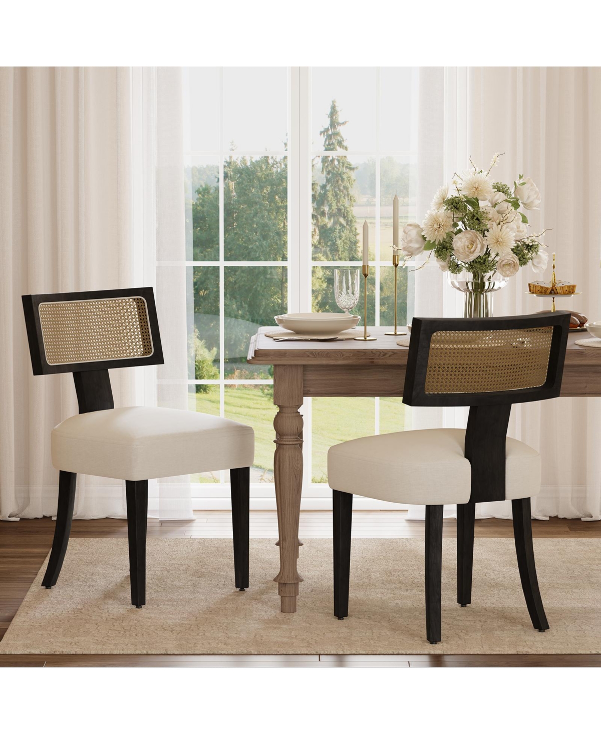 Click here for homfan Mid Century Modern Dining Chairs Set of 2 F... prices
