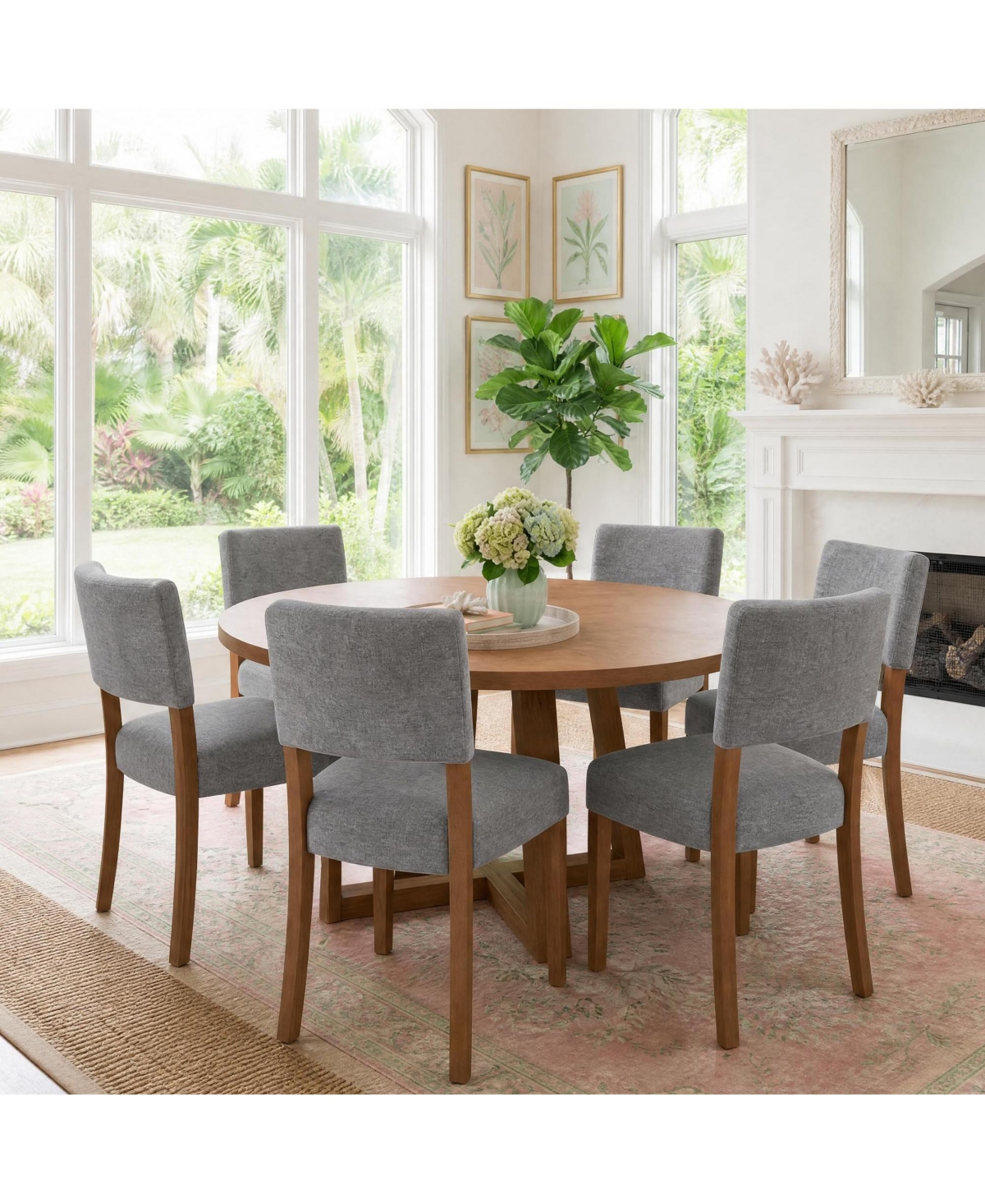 Click here for homfan Dining Chairs Set of 6 Upholstered Fabric A... prices