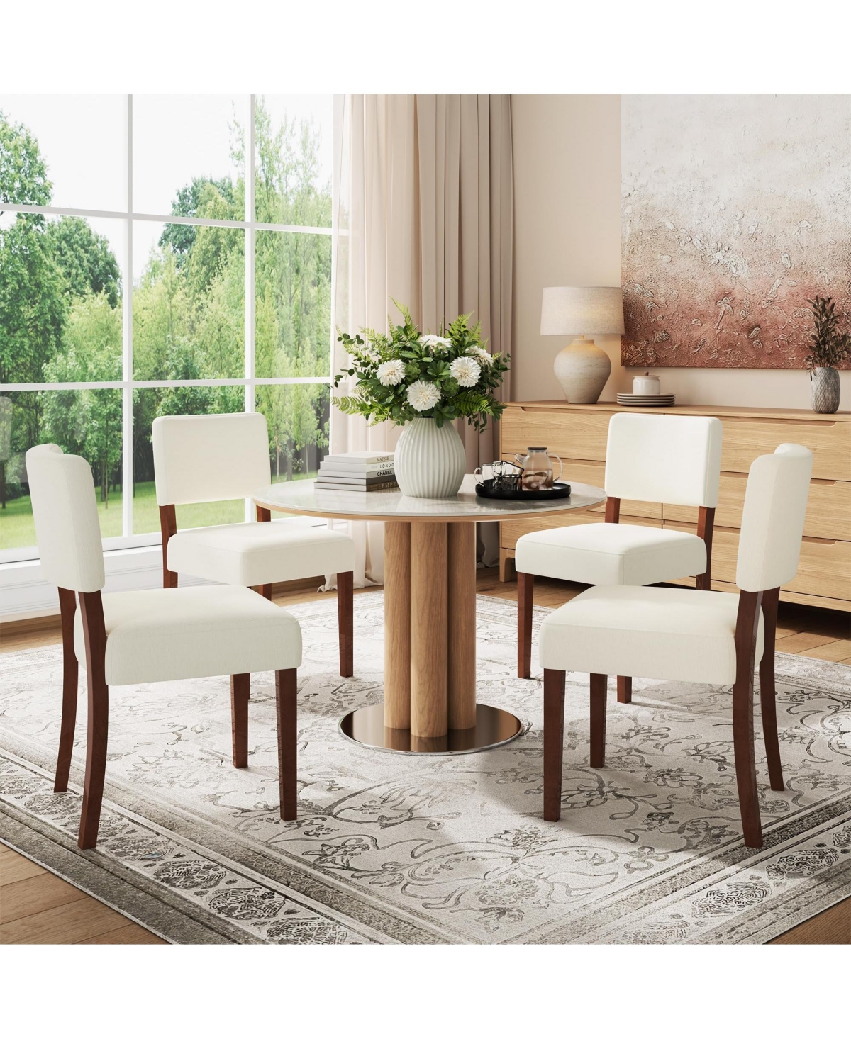 Click here for homfan Dining Chairs Set of 4 Upholstered Fabric A... prices